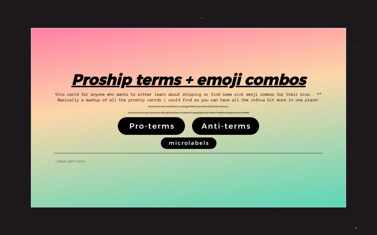 Proship terms & emojis
